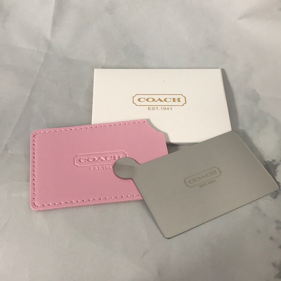 Coach | Accessories | New Coach Mini Pocket Mirror Pink W Case | Poshmark
